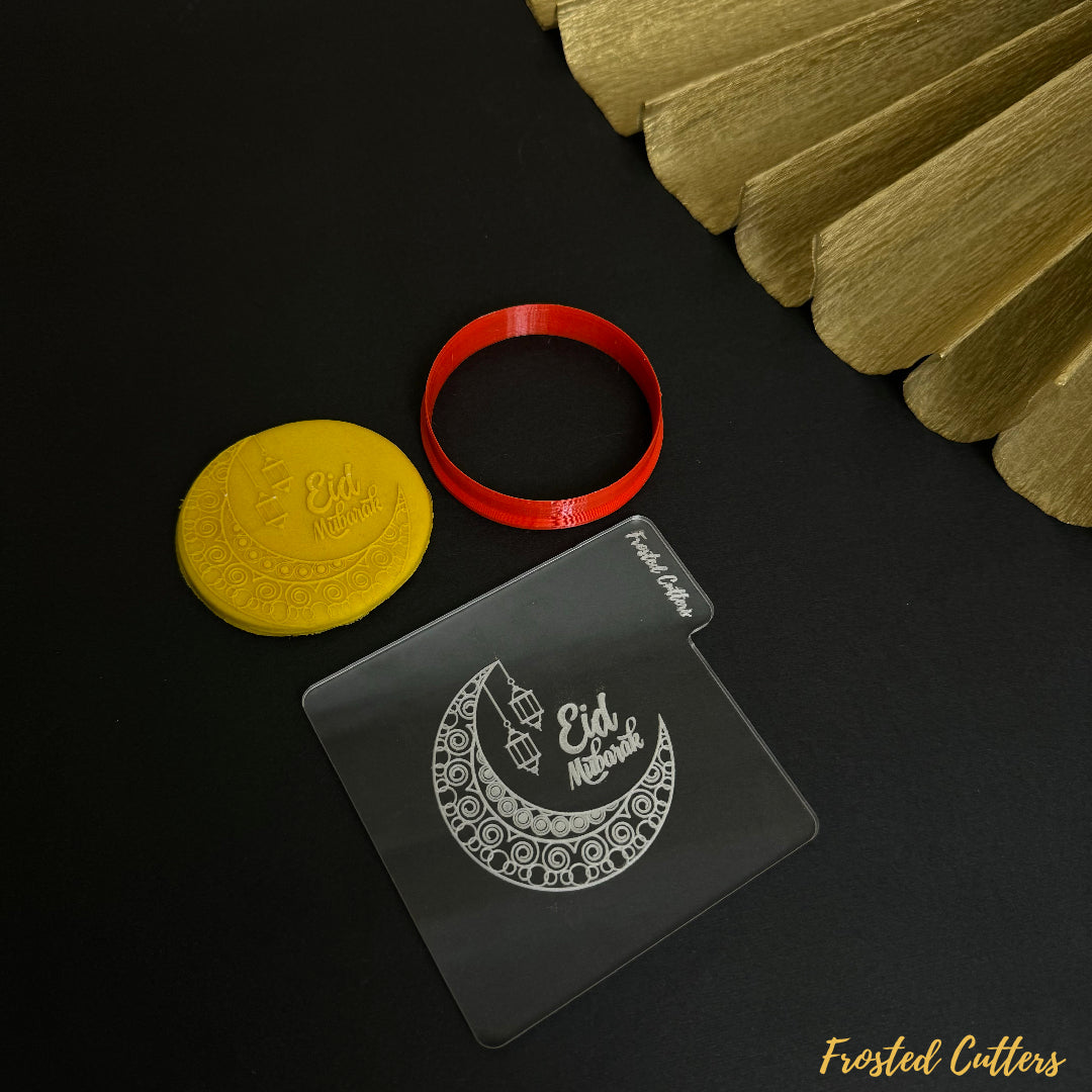 Eid Mubarak with crescent debosser stamp – Frosted Cutters