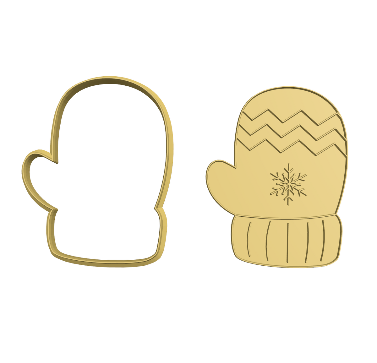 Christmas mittens winter gloves cookie cutter and stamp – Frosted Cutters