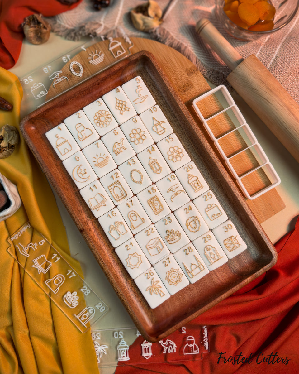 Ramadan Advent Calendar Acrylic Debosser stamps with cutter – Frosted ...