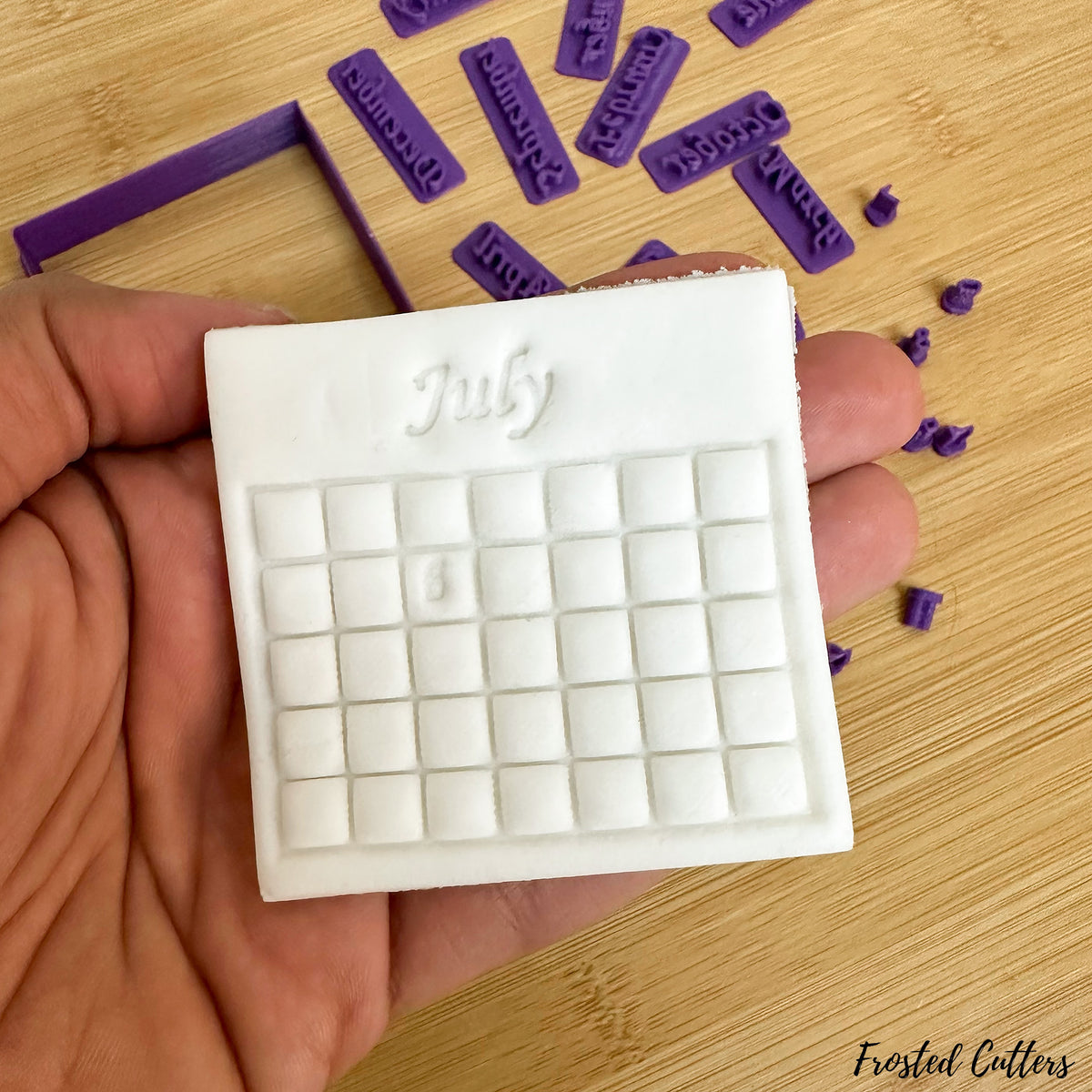 Calendar cutter and stamp set (with month stamps) – Frosted Cutters