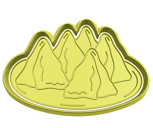 Samosa (سمبوسة) plate cookie cutter and stamp – Frosted Cutters