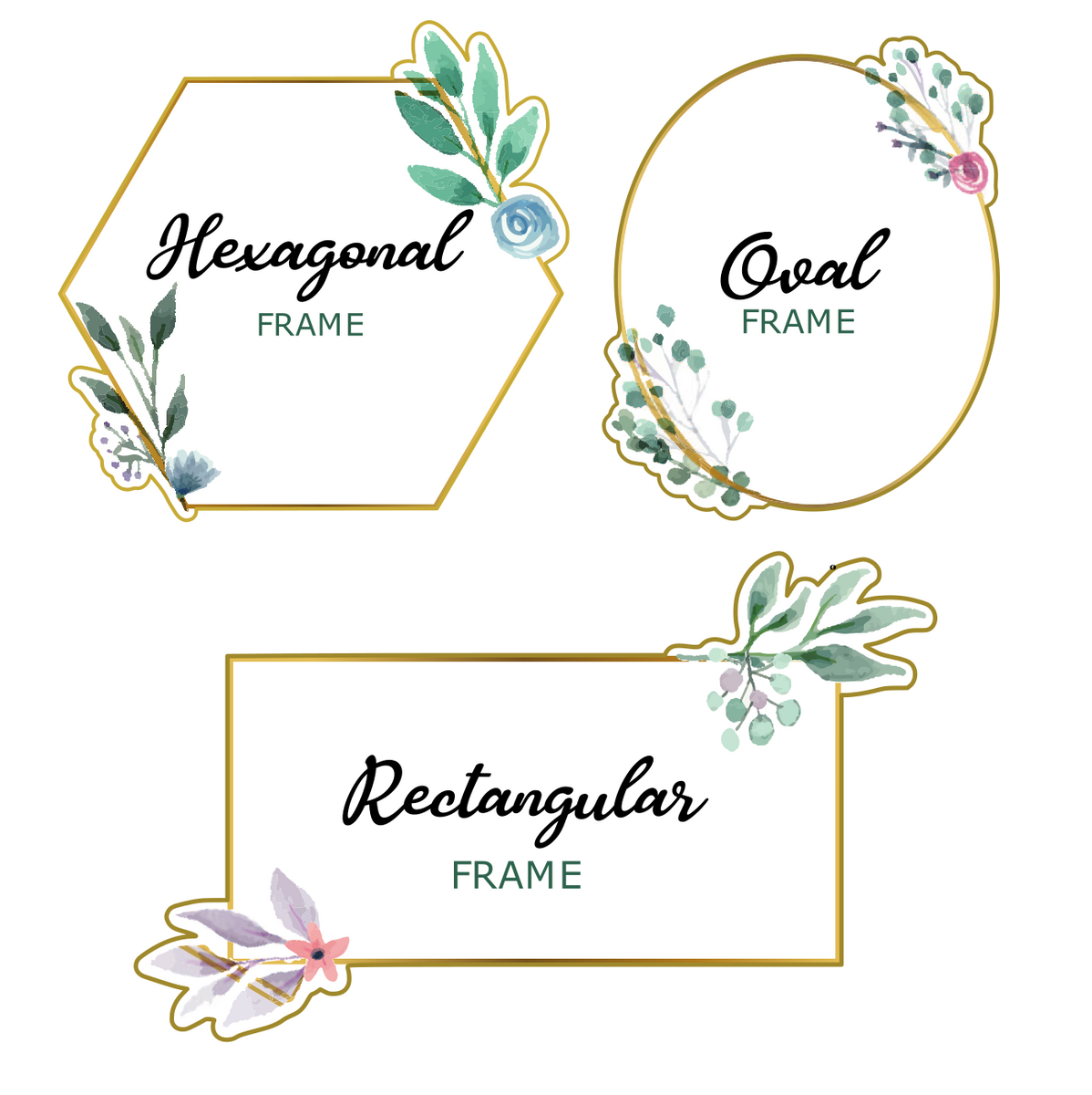 Elegant floral frame plaques cookie cutter – Frosted Cutters