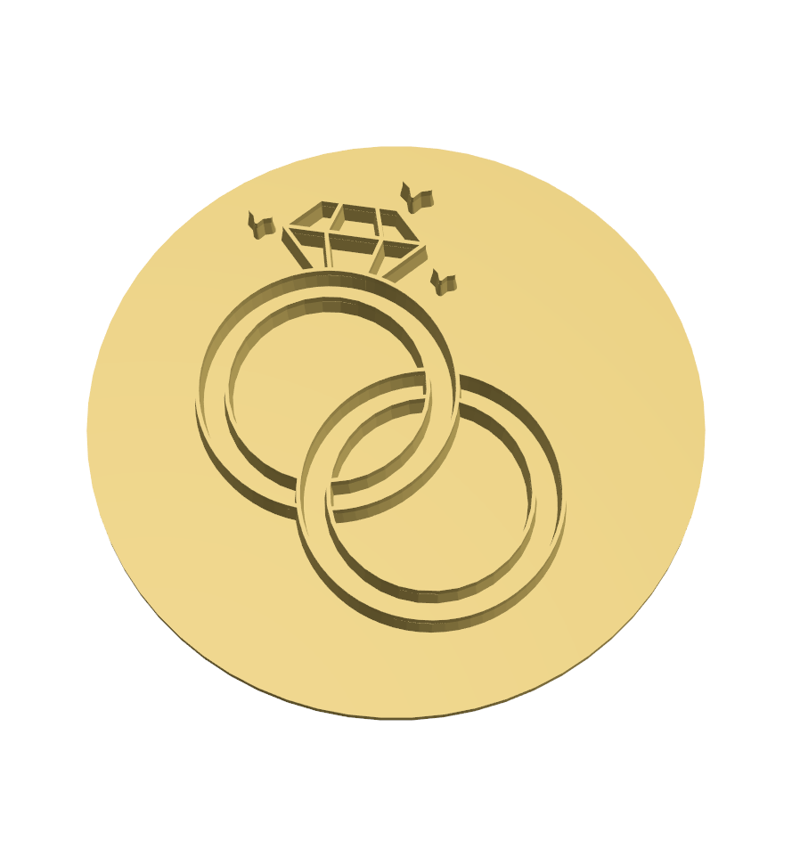 Double wedding/engagement ring stamp – Frosted Cutters