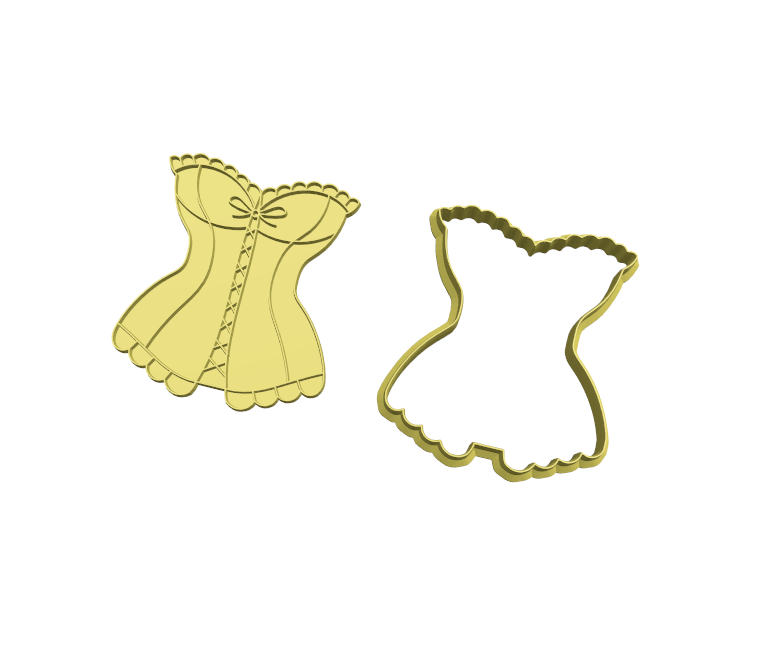 Corset cookie cutter and stamp – Frosted Cutters
