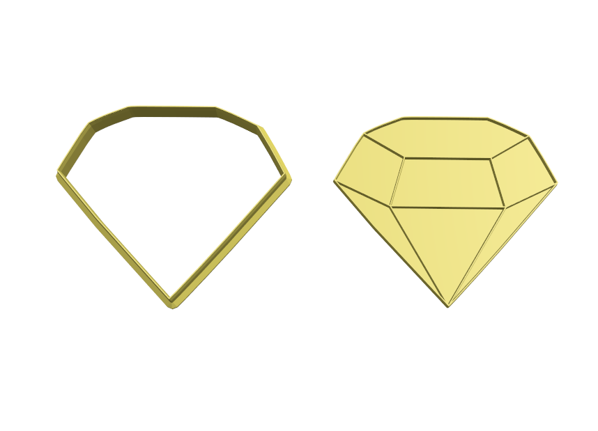 Diamond cookie cutter and stamp – Frosted Cutters