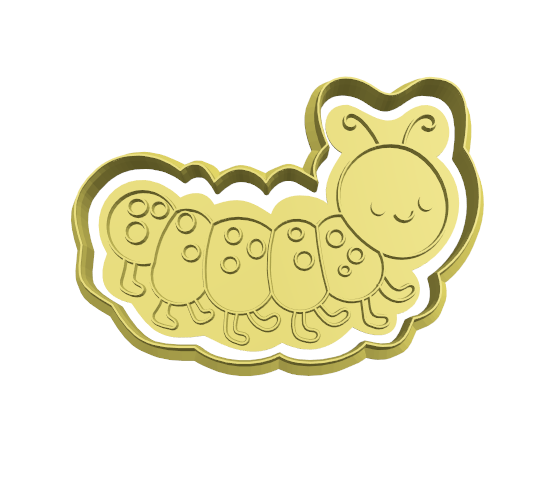 Worm cookie cutter and stamp – Frosted Cutters