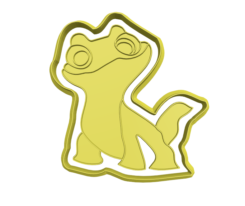 Lizard (Bruni) cookie cutter with stamp – Frosted Cutters