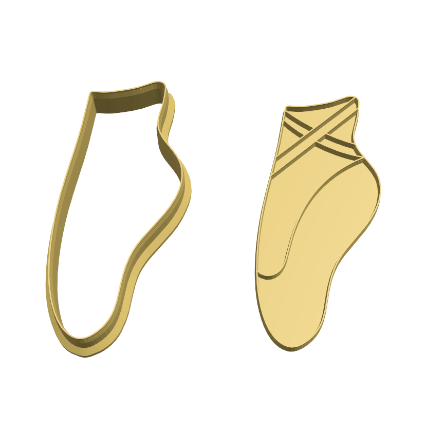 Standing Ballet shoe cookie cutter and stamp – Frosted Cutters