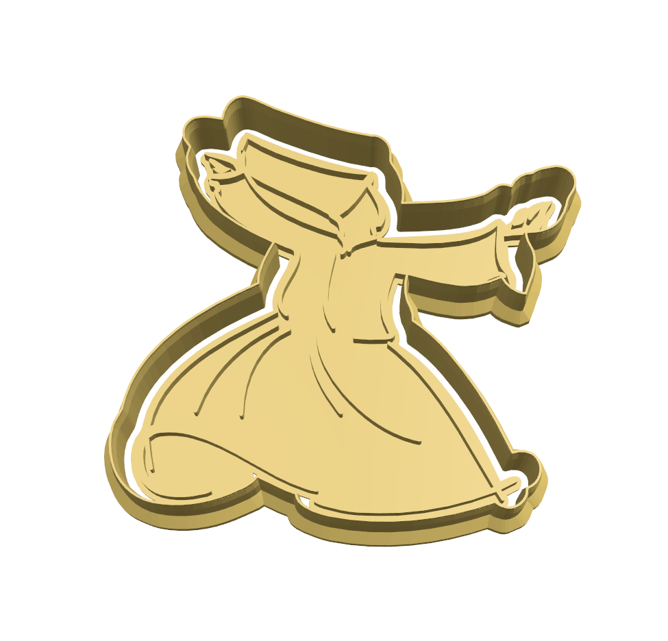 Darwish Sufi dancer cookie cutter with stamp – Frosted Cutters