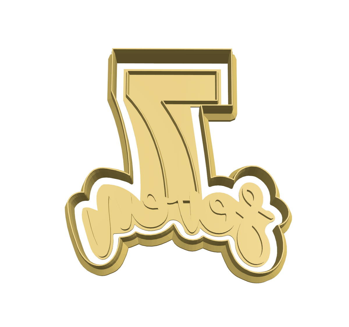 Number 7 (seven) with writing cookie cutter and stamp – Frosted Cutters